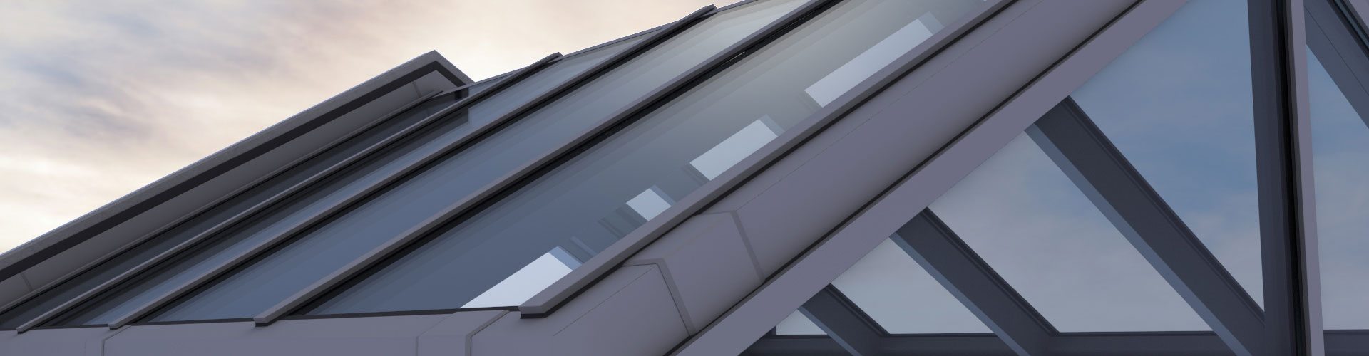 Double Pitch Skylight with Gable End by Acurlite Structural Skylights Inc