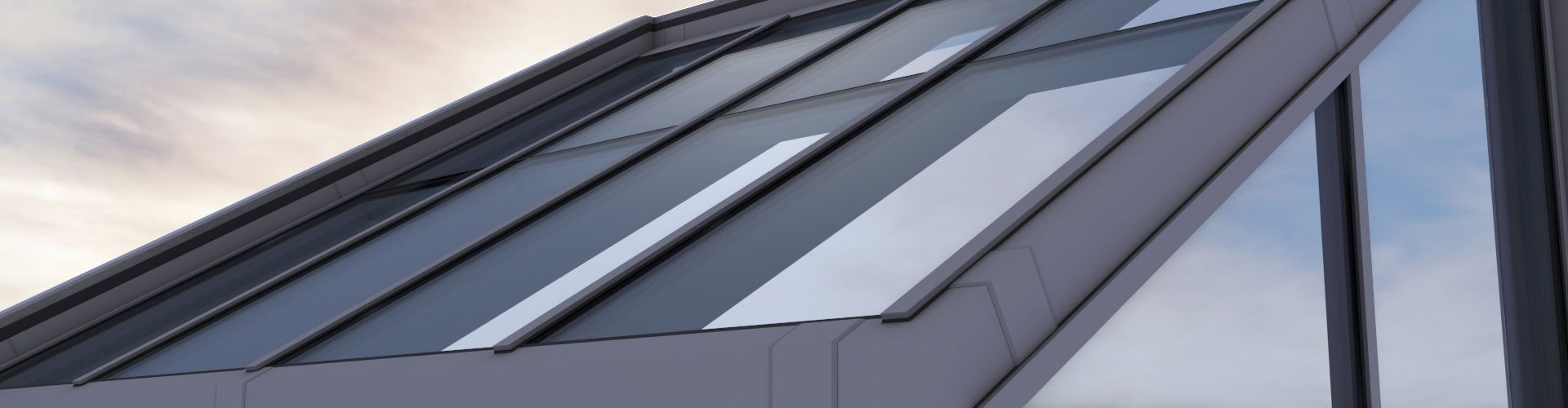 Single Pitch Skylight with Gable End | Acurlite Structural Skylights Inc