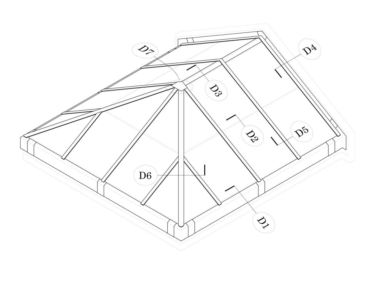 Double Pitch Skylight with Hipped End by Acurlite Structural Skylights Inc