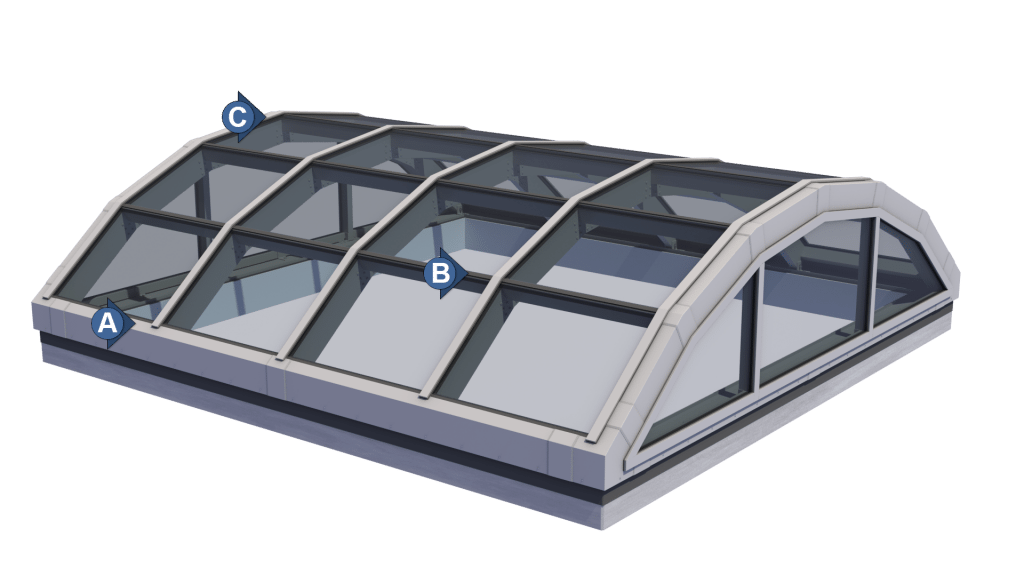 Segmented Vault Skylight | Acurlite Structural Skylights Inc